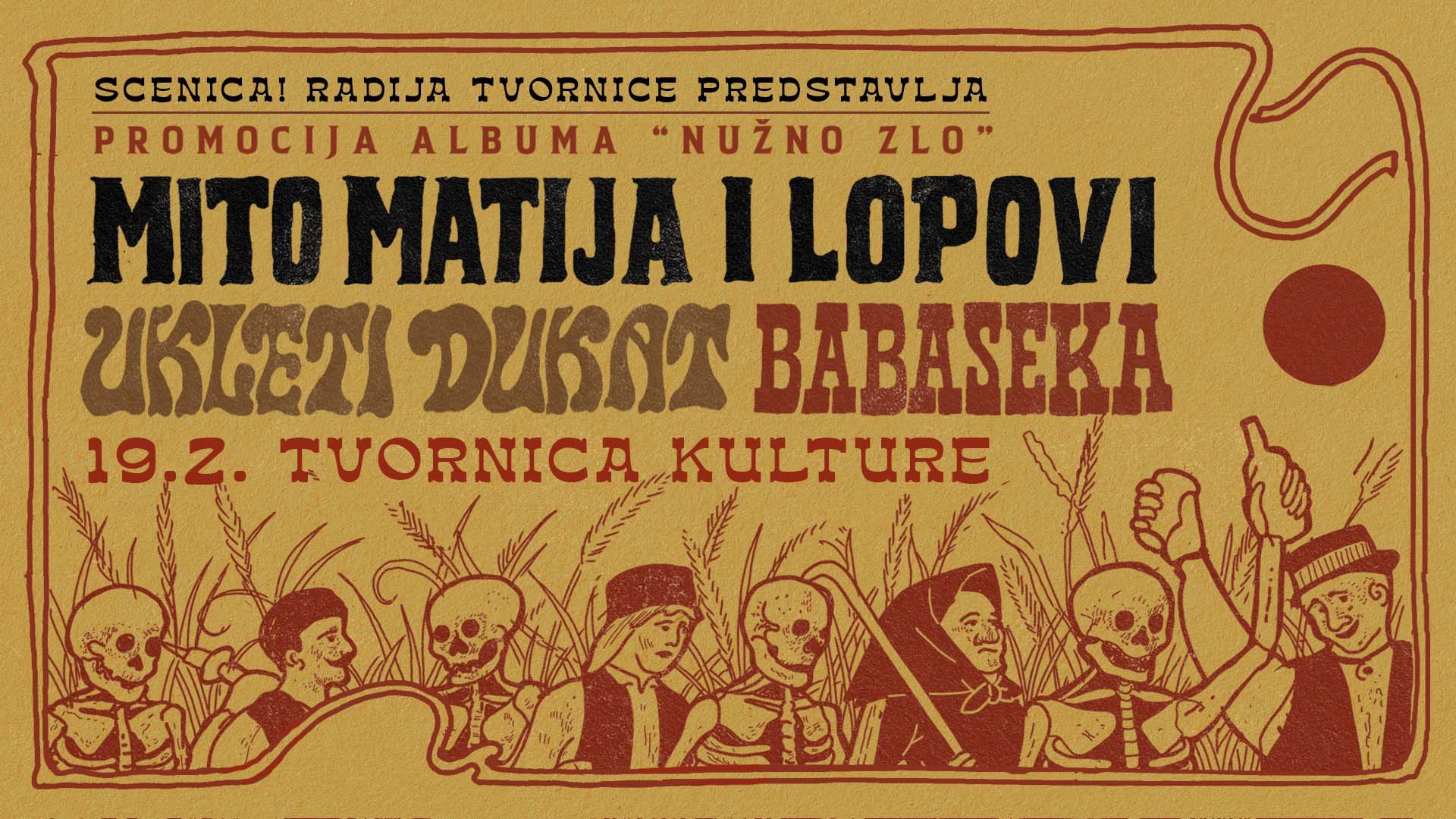 Pokladna fešta scenice! u Tvornici kulture uz Mitu Matiju i Lopove ...
